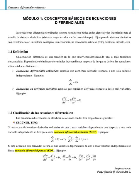 Introducción a las ecuaciones diferenciales Ecuaciones diferenciales