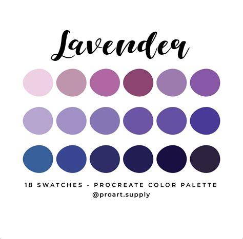 LAVENDER PROCREATE Color Palette Purple Pink Indigo For IPad