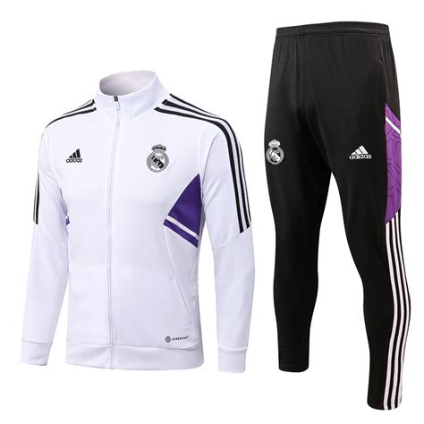 Offrir Ensemble Homme Veste Survetement De Foot Real Madrid Blanc