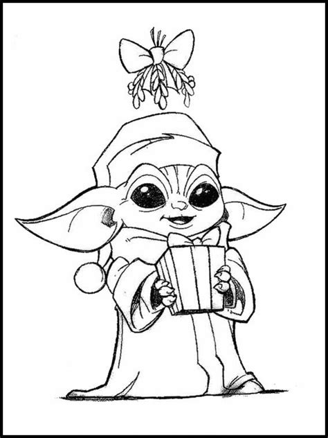 Coloriage Mandalorian Baby Yoda 12