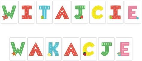 Learnhow Litery Dekoracyjne A4 Witajcie Wakacje 15El Ceny I Opinie
