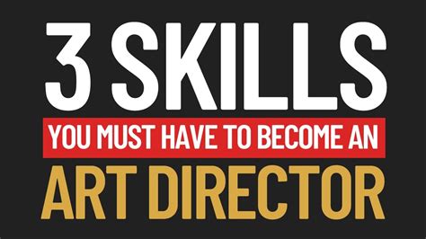 3 Skills You MUST HAVE To Become An Art Director YouTube