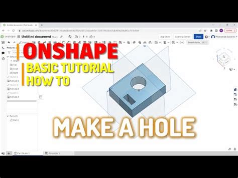 Onshape How To Make A Hole Tutorial For Beginner YouTube