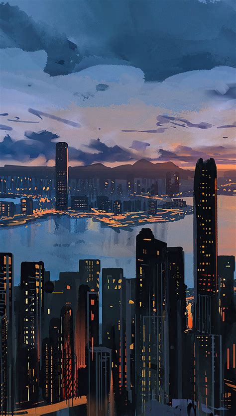 Hong Kong Ciudad Arte Digital Fondo De Pantalla 5k HD ID 7494