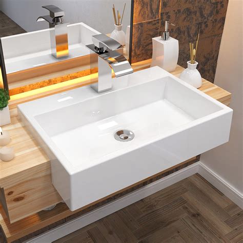 Kit Cubas De Semi Encaixe Retangular Para Banheiro Lavabo Xrt C
