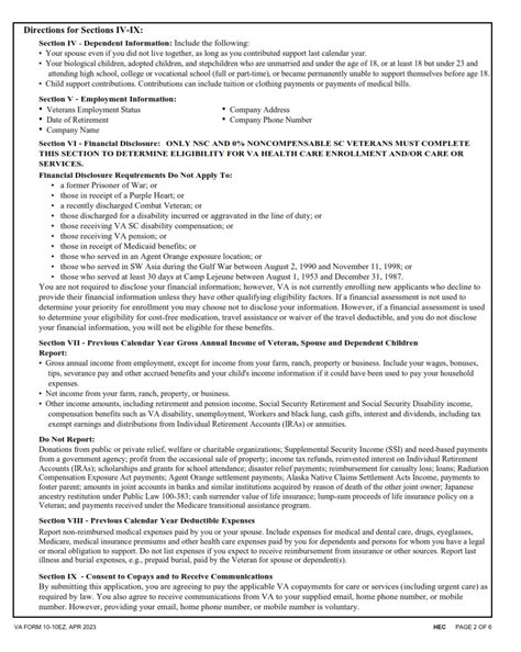 Va Form 10 10ez Printable Prntbl Concejomunicipaldechinu Gov Co