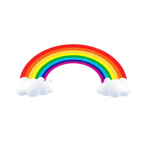 Rainbow On Cloud Free Beautiful Vector Illustration Rainbow Cloud