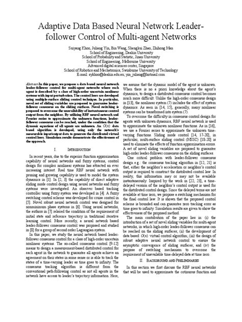 adaptive data based neural network leader follower control of multi agent networks pdf