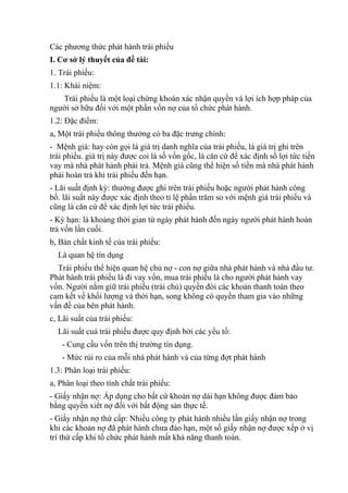 Các phương thức phát hành trái phiếu PDF