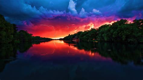 Paisaje Digital En Atardecer Fondo De Pantalla K Ultra Hd