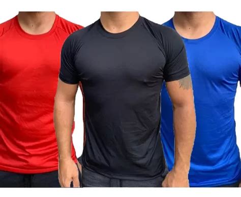 Kit 5 Camisetas Masculina Dry Fit Sem Estampa Basica Lisa
