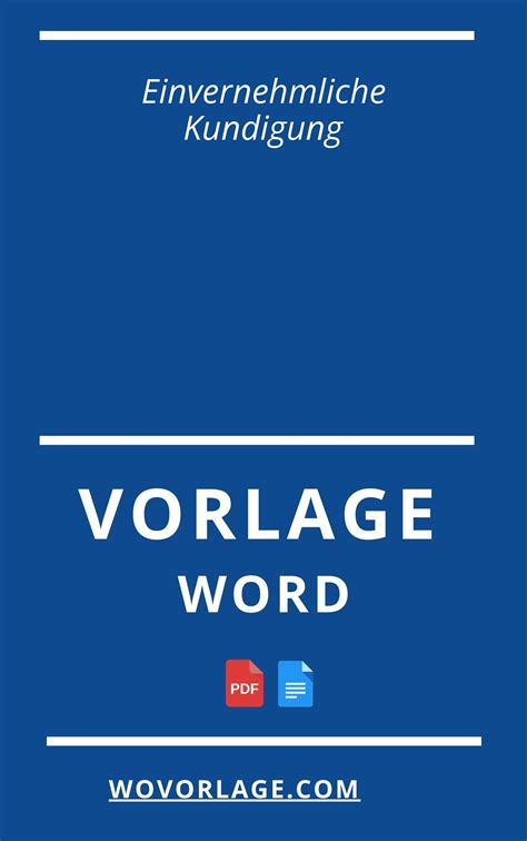 Einvernehmliche K Ndigung Vorlage Word Pdf Muster