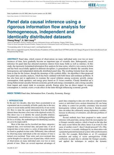 pdf panel data causal inference using a rigorous information flow analysis for homogeneous