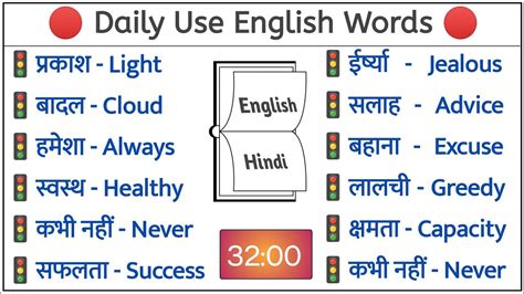 500 Most Common English Words Meaning List In 32 Minutes Daily Used