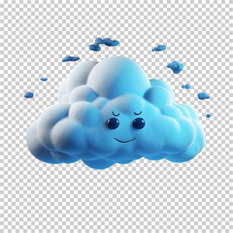Nuage De Dessin Animé Isolé Sur Un Fond Transparent PSD Premium