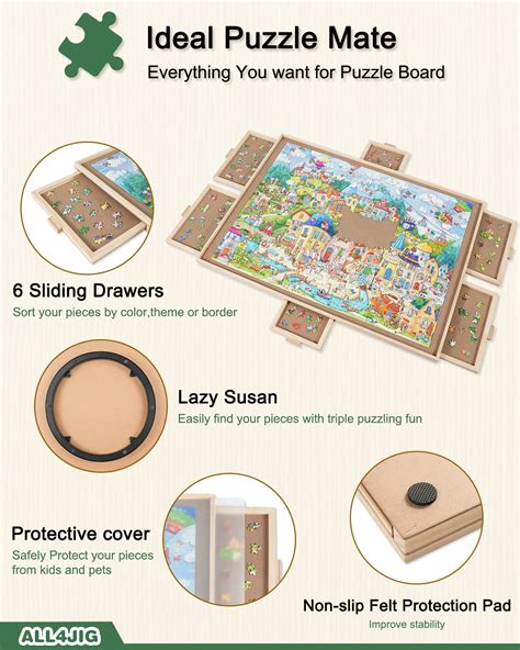 ALL4JIG 1500 Pieces Rotating Puzzle Board With 6 Drawers And Cover 26
