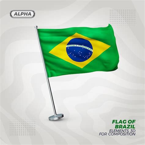 Bandeira Texturizada D Realista Do Brasil Psd Premium