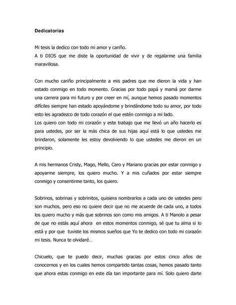 Como Hacer Una Dedicatoria Para Un Proyecto Escuela