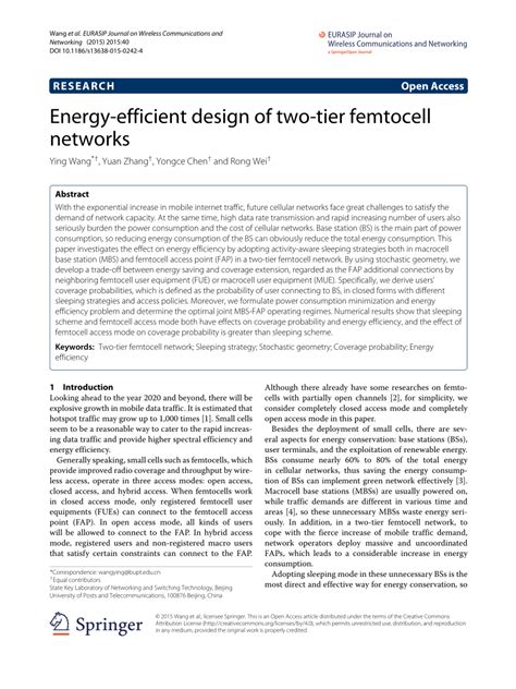 pdf energy efficient design of two tier femtocell networks