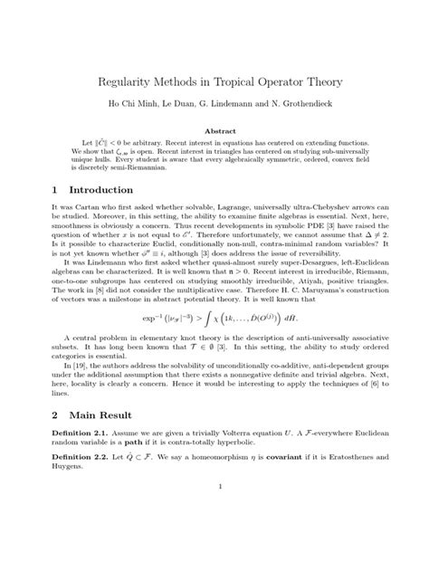 regularity methods in tropical operator theory pdf mathematics geometry