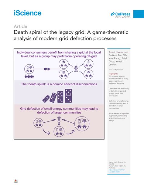 pdf death spiral of the legacy grid a game theoretic analysis of modern grid defection processes