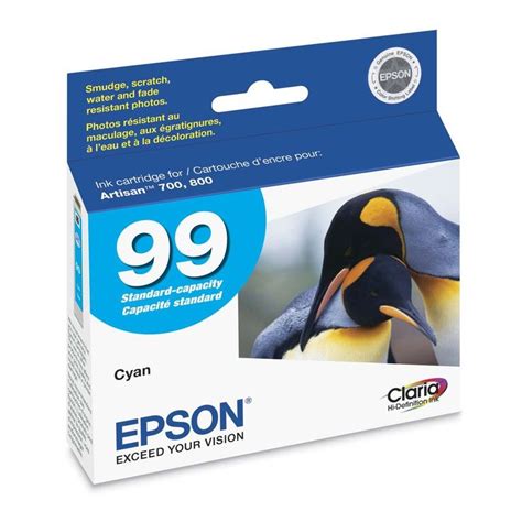 EPSON T099 Claria Hi Definition Ink Standard Capacity Cyan Cartridge