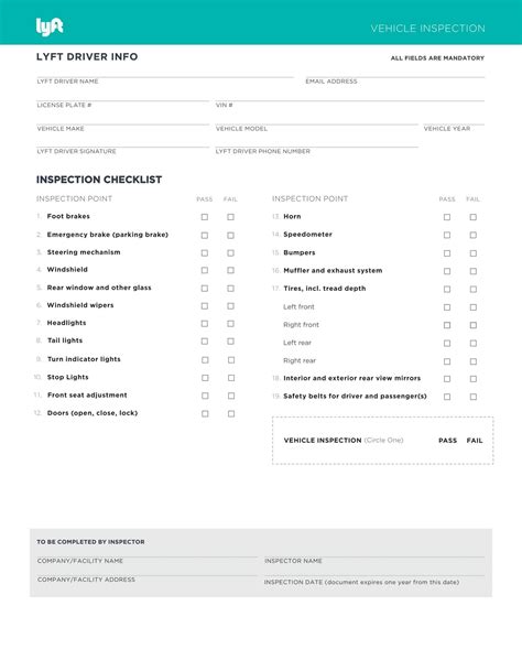Free Printable Vehicle Inspection Form Templates PDF Word Editable