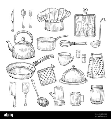 Hand Drawn Cooking Tools Kitchen Equipment Kitchenware Utensils