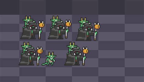 2D Pixel Art Orc Warlock Sprites By Elthen S Pixel Art Shop