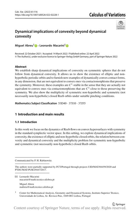 dynamical implications of convexity beyond dynamical convexity request pdf