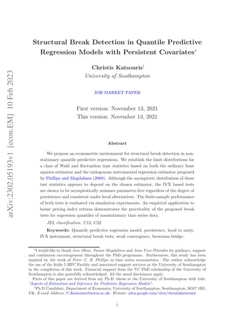 pdf structural break detection in quantile predictive regression models with persistent covariates