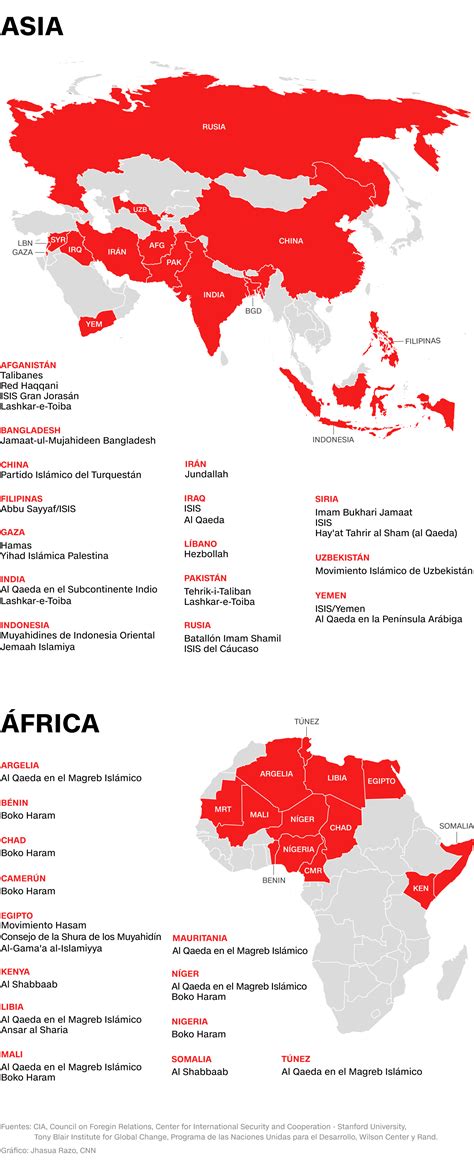 El mapa global del extremismo islámico