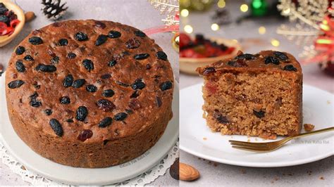 Eggless Christmas Cake Without Alcohol Plum Cake No Rum No Egg