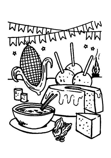 Comidas De Festa Junina Para Colorir Imprimir Desenhos