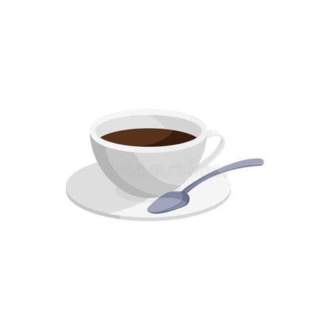 Symbol F R Kaffekopp Tecknad Filmstil Vektor Illustrationer