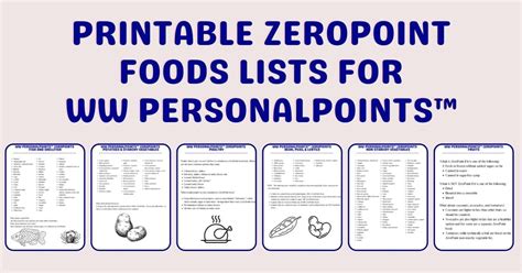 Zero Point Food List Printable