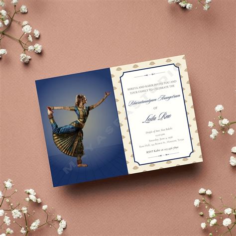 Arangetram Invitation Template Indian Classical Dance Invitation