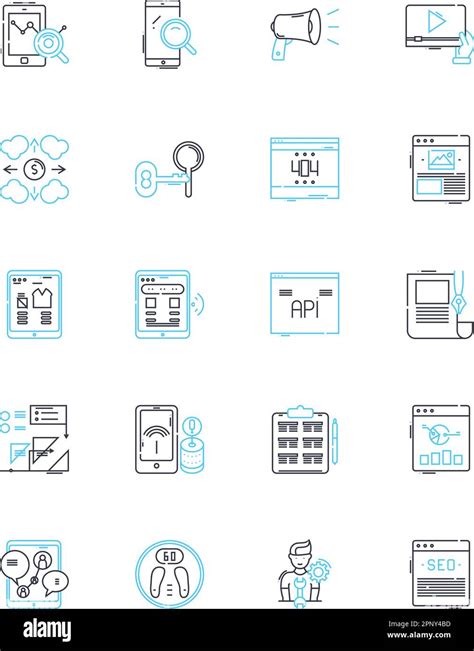 Cloud Computing Linear Icons Set Scalability Virtualization Agility