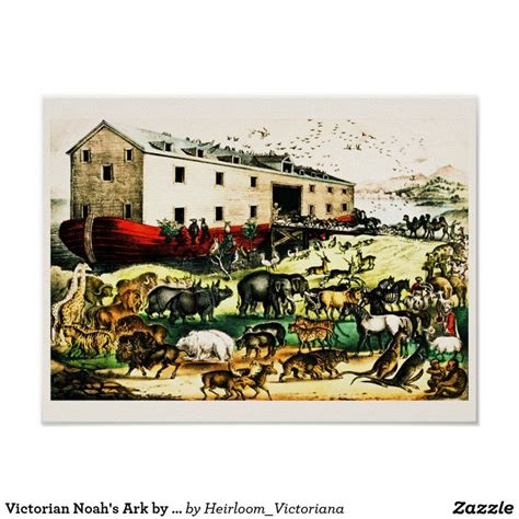 Victorian Noah S Ark By Currier And Ives NY 1870s Poster Noahs Ark