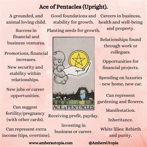 Ace Of Pentacles Upright Suit Of Pentacles Tarot Card Meanings Artofit