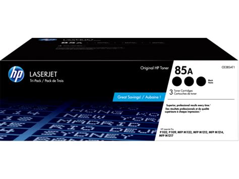 HP 85A 3 Pack Black Original LaserJet Toner Cartridges CE285AT1