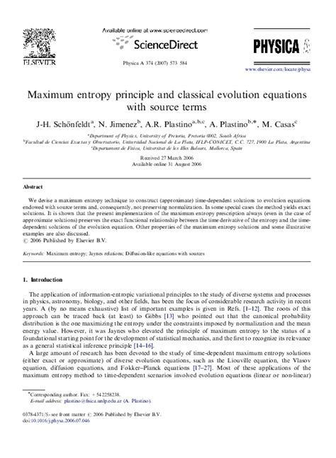 pdf maximum entropy principle and classical evolution equations with source terms noelia