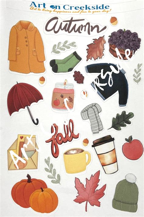 Fall Sticker Sheet Autumn Sticker Sheet Journal Stickers Etsy Autumn
