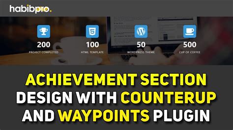 Achievement Section Design With Counterup And Waypoints Jquery Plugins