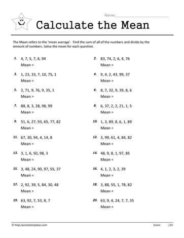 Mean Median Mode And Range Worksheets Worksheets Library