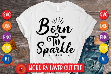 Born To Sparkle Svg Design Graphic By MegaSVGArt Creative Fabrica