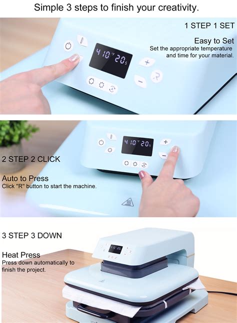 HTVRONT 15 X15 220V Auto Heat Press Machine Transfer Sublimation