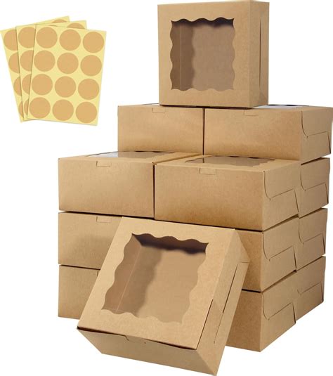Amazon ONE MORE 6 X6 X3 Brown Bakery Boxes With Pvc Window For Pie