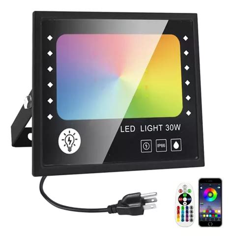 Reflector Led Rgb 30w Exterior Bluetooth Control Lampara App Meses