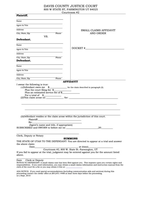 Free Printable Court Forms